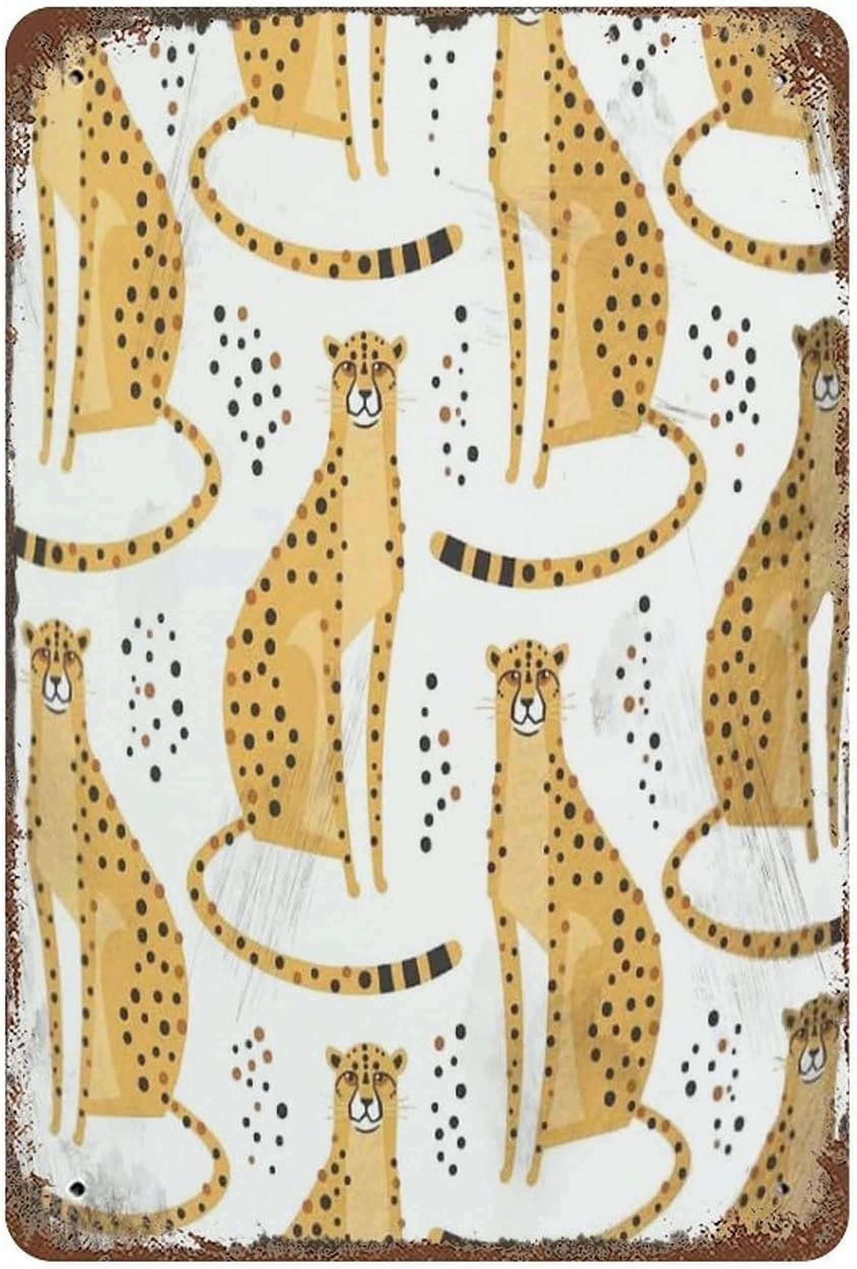 12×8 inch Leopard Cat Family Animal Rustic Sign decor Retro Vintage ...