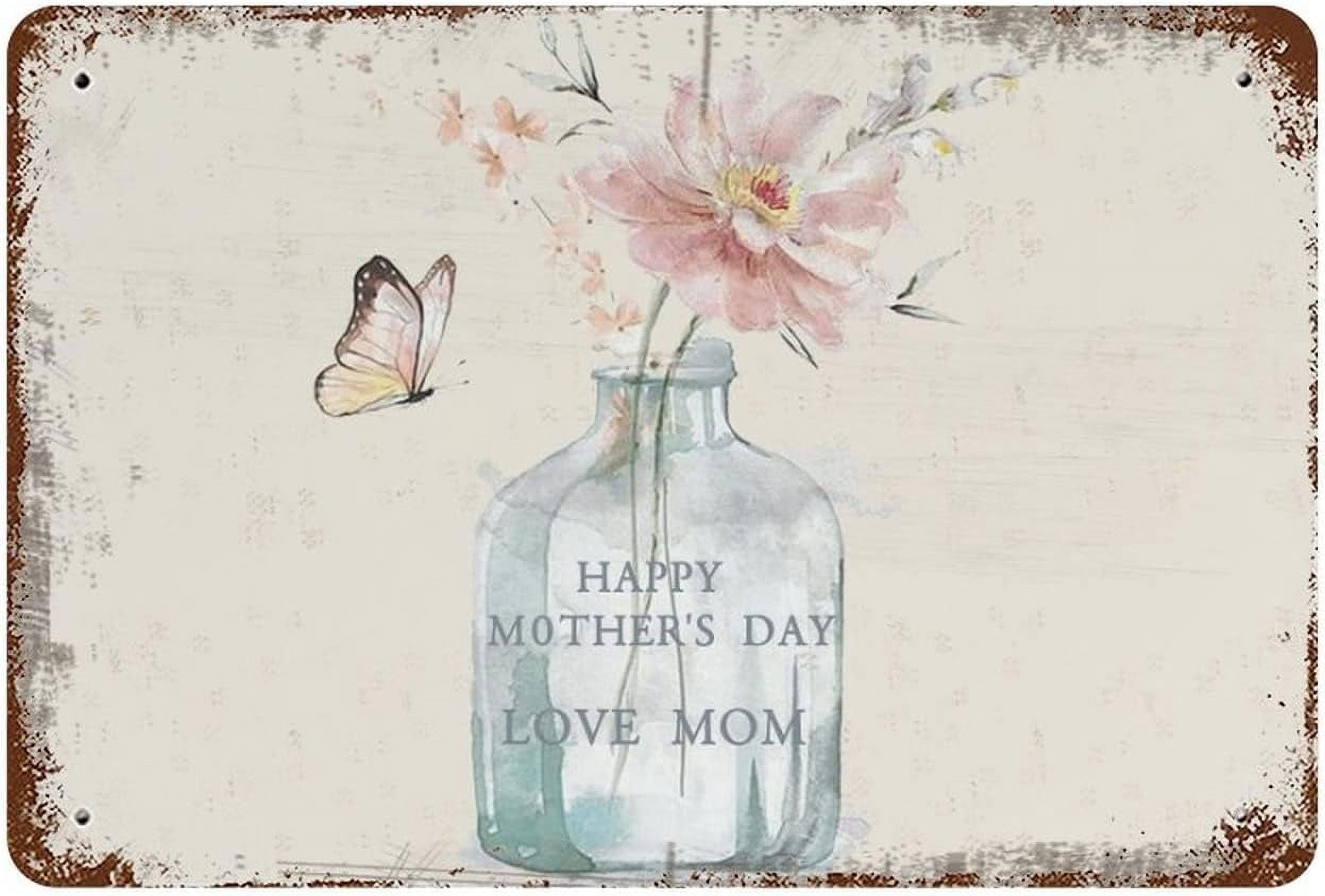 12×8 inch MATHER'S DAY flower vase Personalized Metal Tin Sign ...
