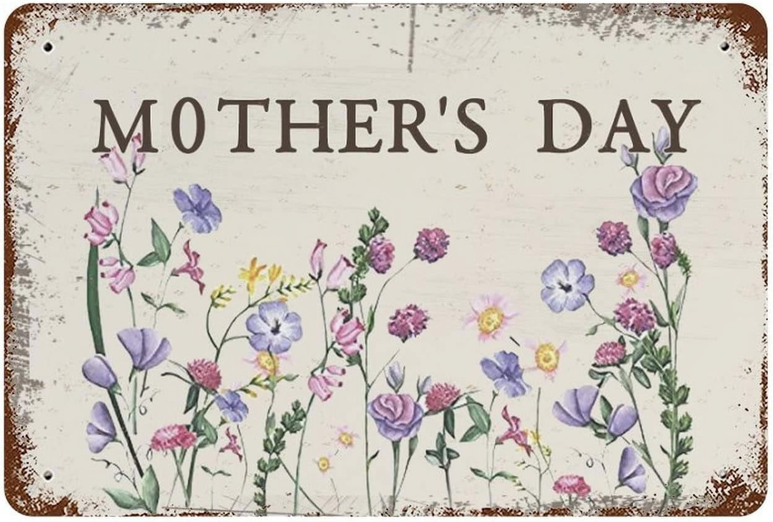 12×8 inch Mather's day Bright flowers Personalized Metal Tin Sign ...
