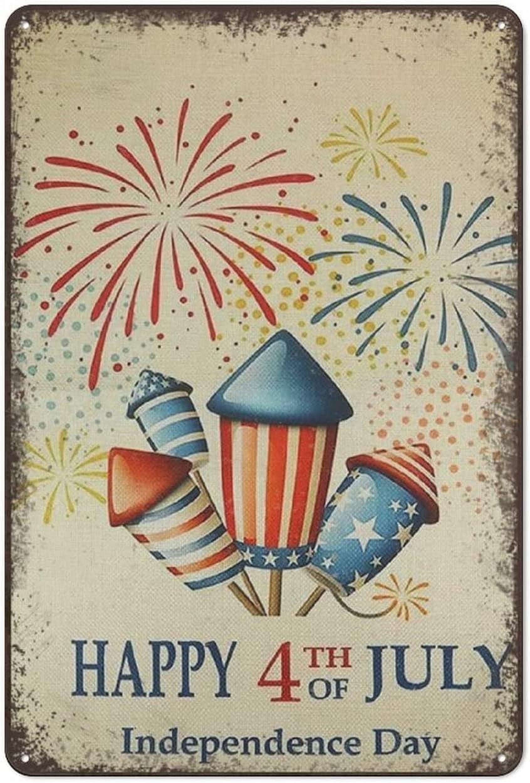 12×8 inch Memorial Day Decor Tin Sign 4th Of July Independence Day ...