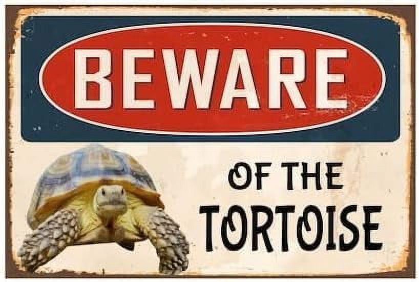 12×8 inch Metal Sign Beware Of The Tortoise Sign Vintage Sign Retro ...