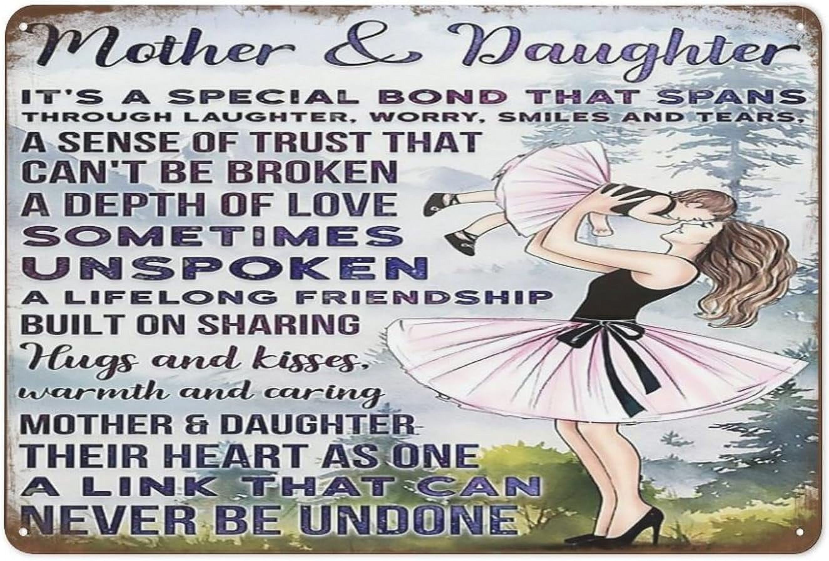 12×8 inch Mother & Daughter Their Heart As One A Link That Can Never Be ...
