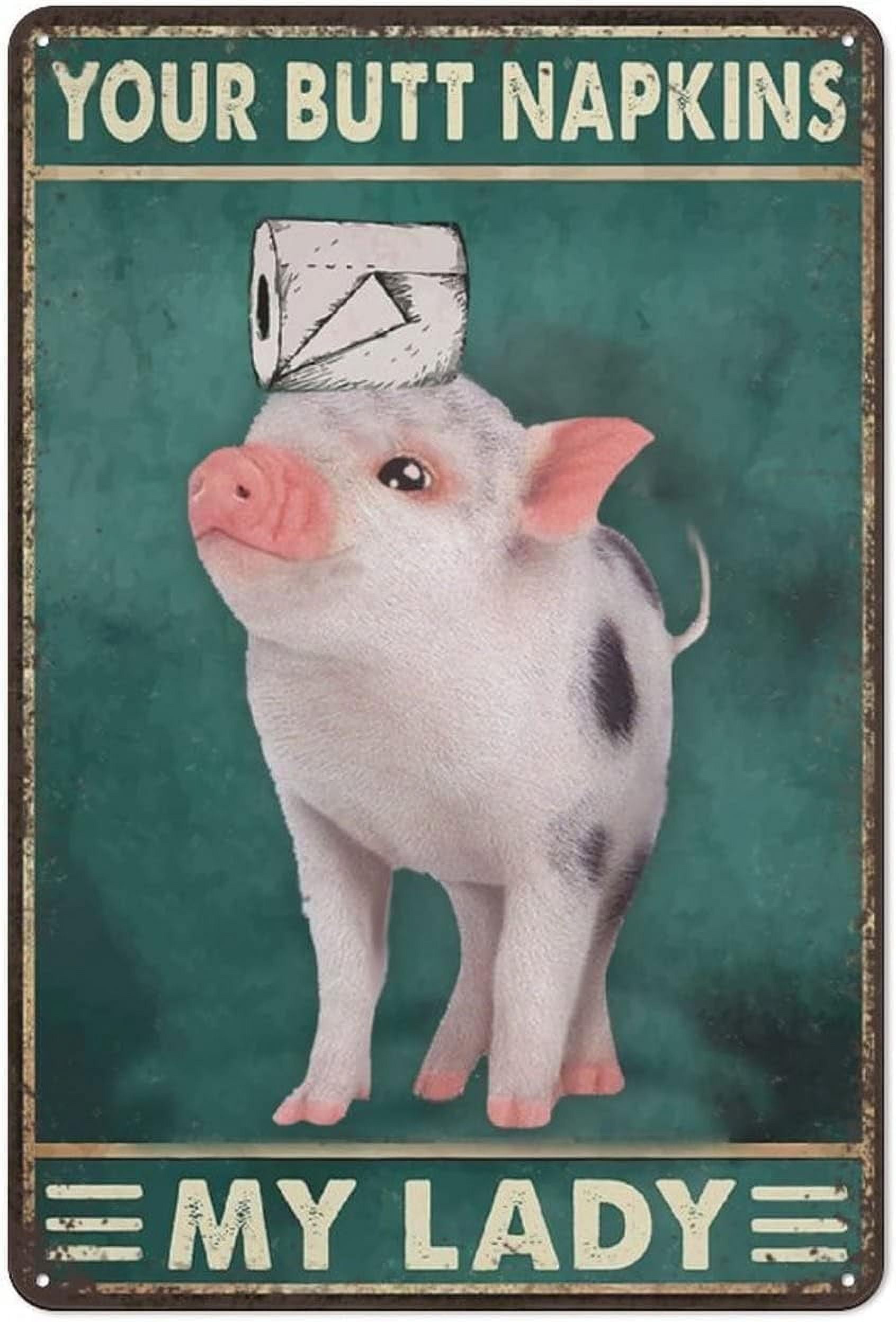 12×8 inch Pig Decor Farmhouse Bathroom Decor Gothic Decor Funny ...