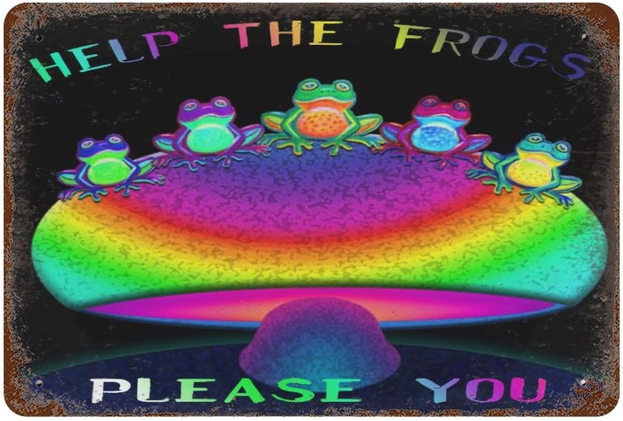 12×8 inch Please you Help the frogs,Funny Frog Mushroom Bedroom Door ...