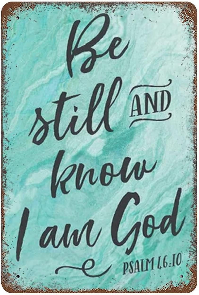 12×8 inch Psalm 46：10 Bible Verse Ar Farmhouse Decor,Antique Bible ...