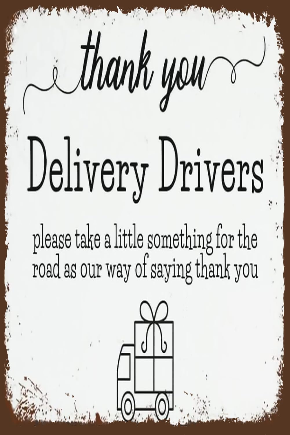 12×8 inch Retro Tin Signs Wall Decor Signs Delivery Thank You Delivery ...
