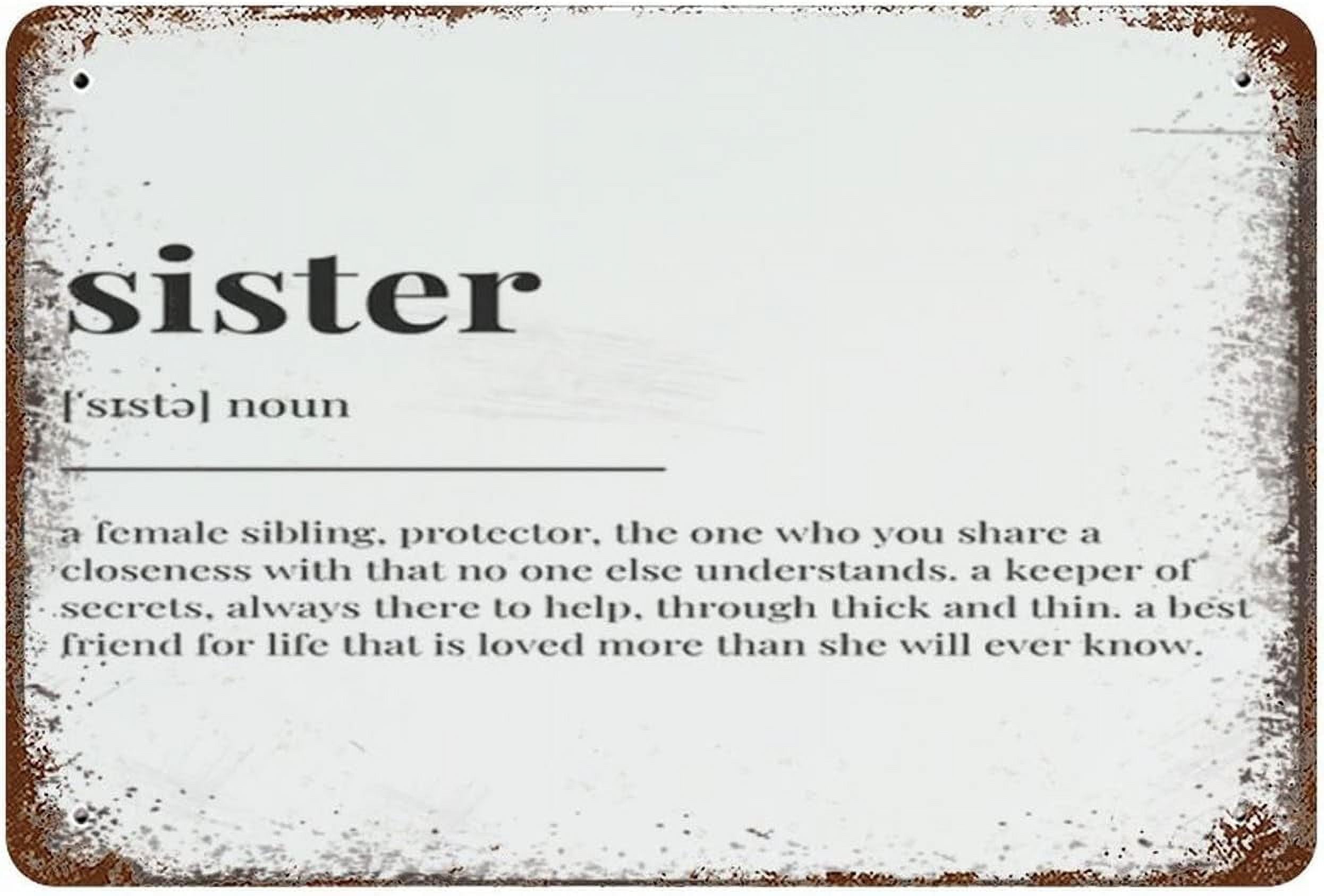12×8 inch Sister Gift Definition Personalized Metal Tin Sign，Home ...