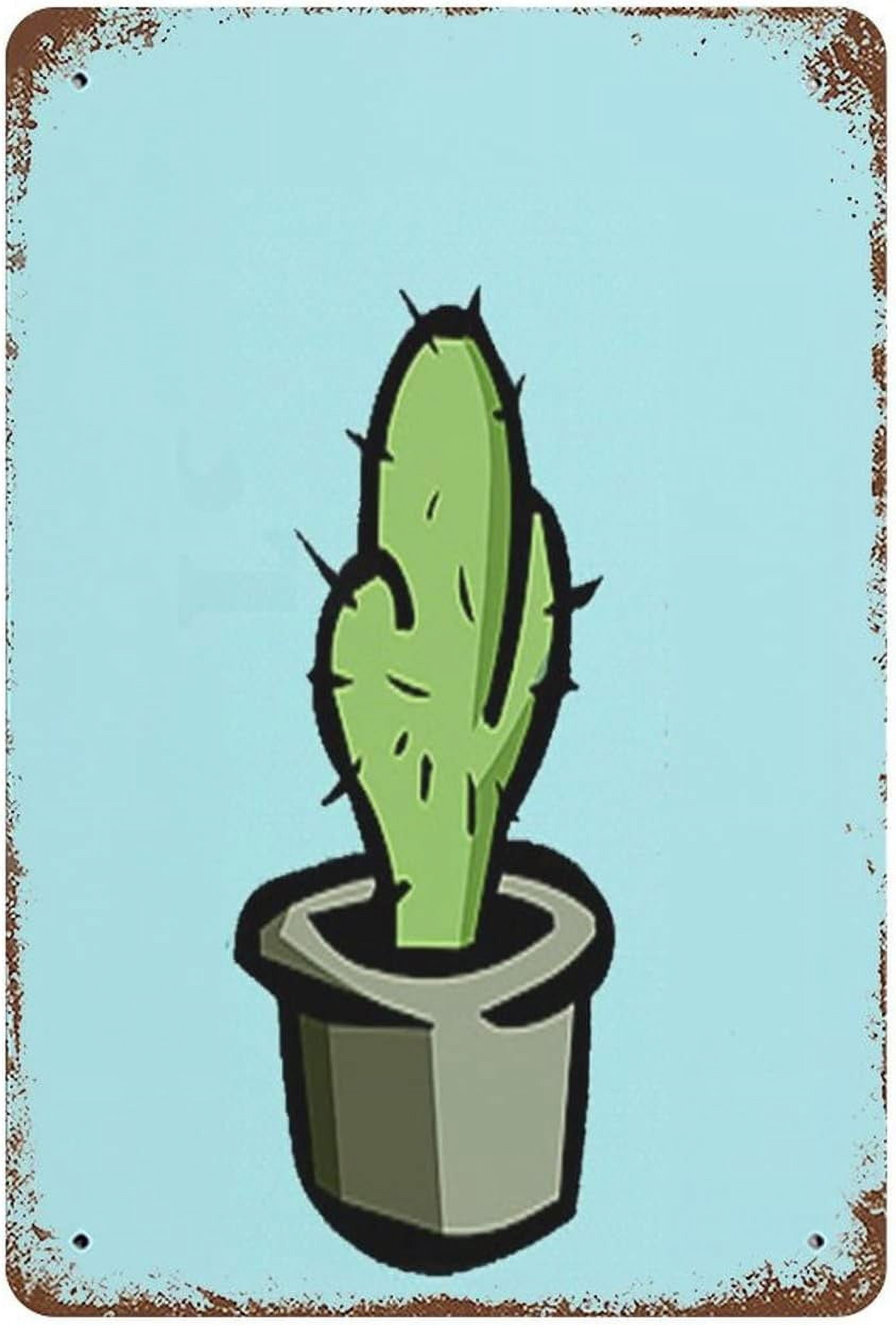 12×8 inch Southwestern Cute cactus Metal Tin Sign Cacti Decor Bathroom ...