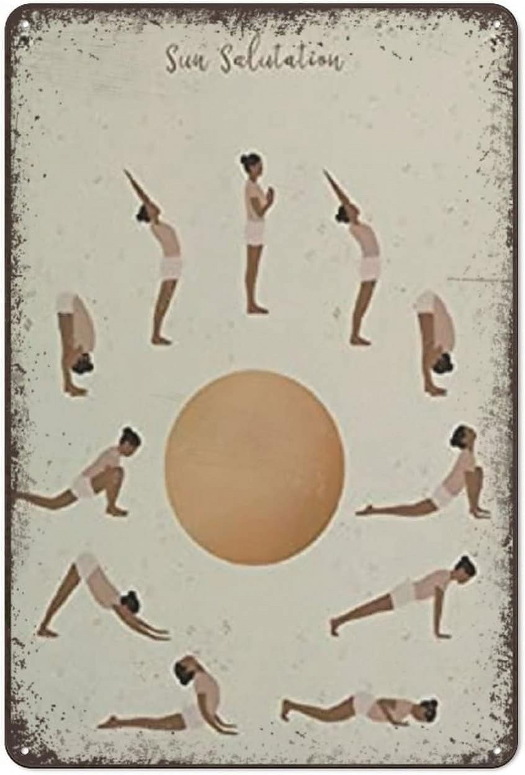 12×8 inch Sun Salutation Poster Yoga Poses Surya Namaskar Yoga ...