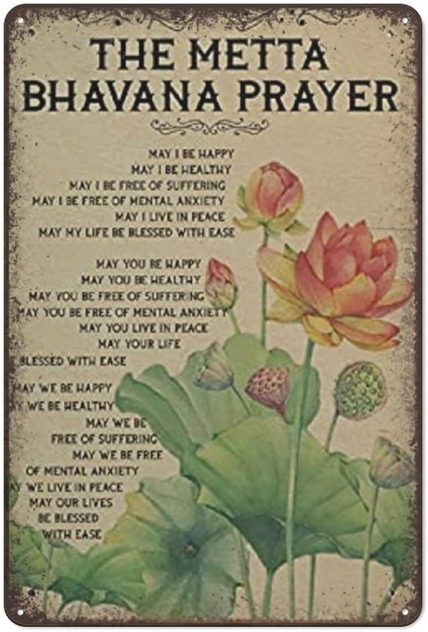 12×8 inch Super durable Vintage Metal Sign,Flower Sign,The Metta ...