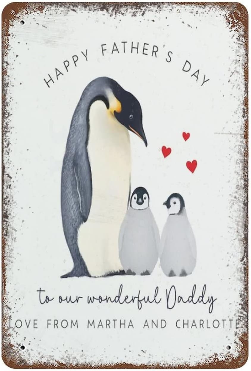 12×8 inch Two Children Father's Day Anniversary Metal Tin Sign Decor ...