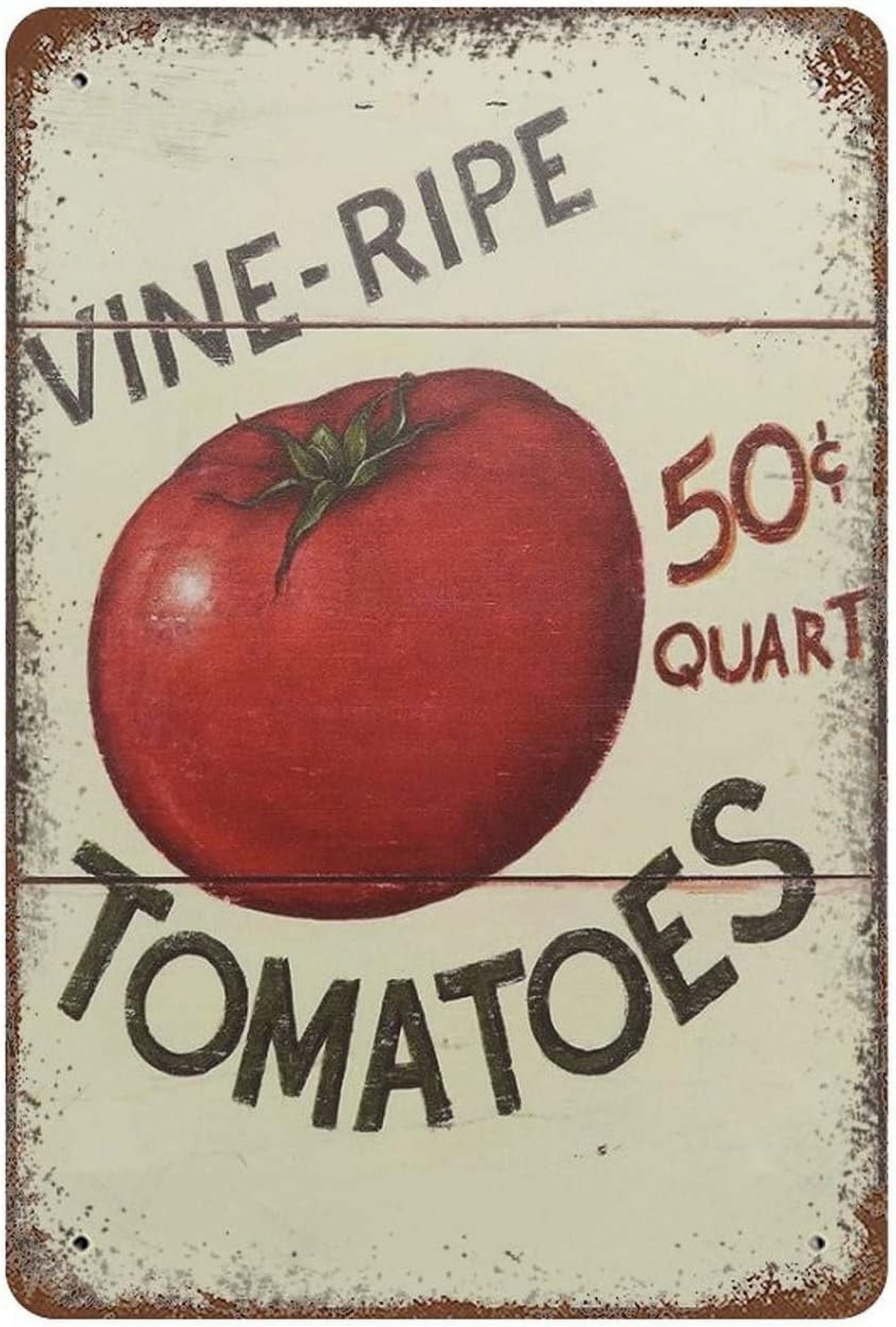 12×8 inch Vine Ripe Tomatoes Rustic Sign Summer Tomatoes decor Retro ...
