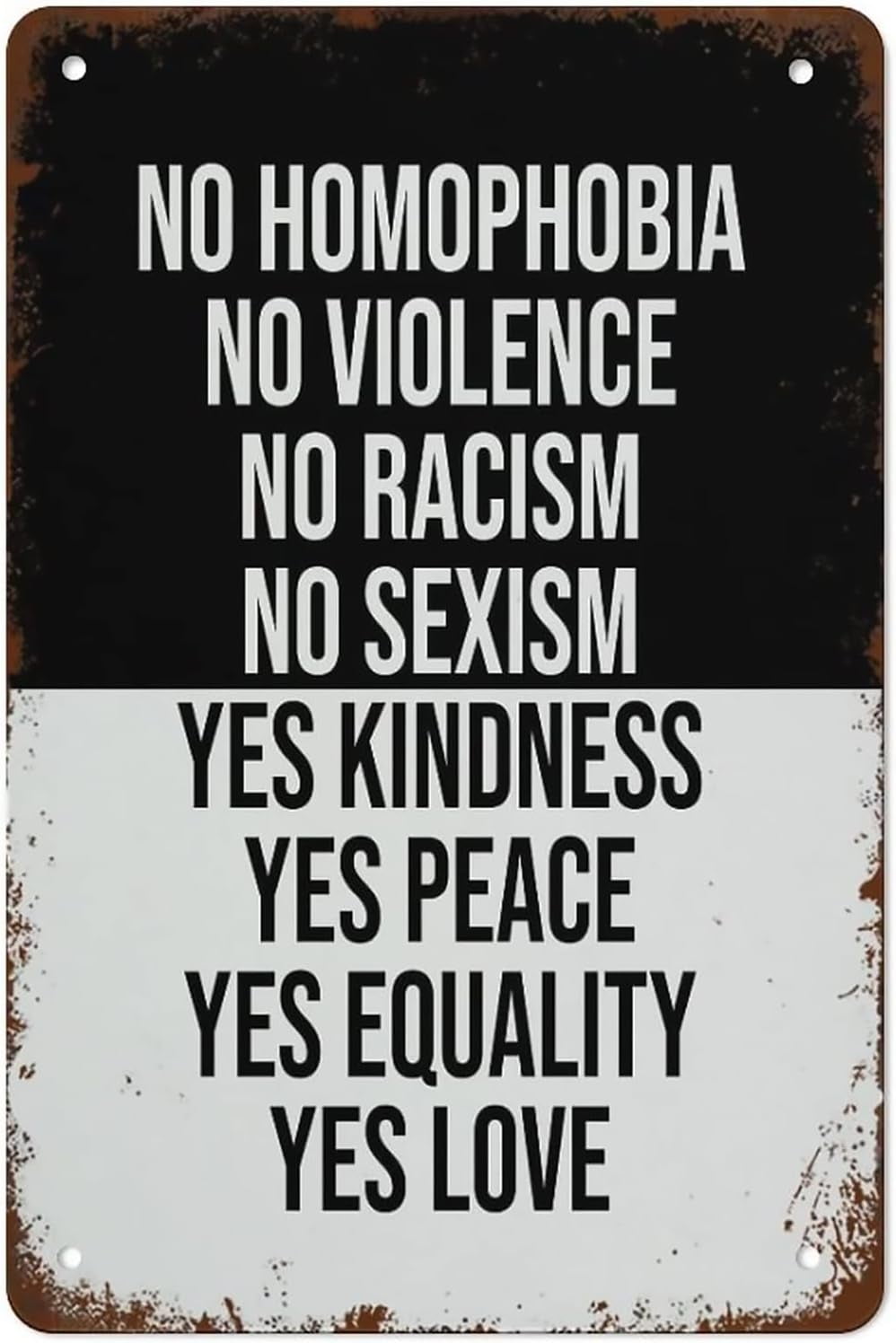 12×8 inch Vintage Metal Signs Equality Poster Gay Pride Art Kindness ...