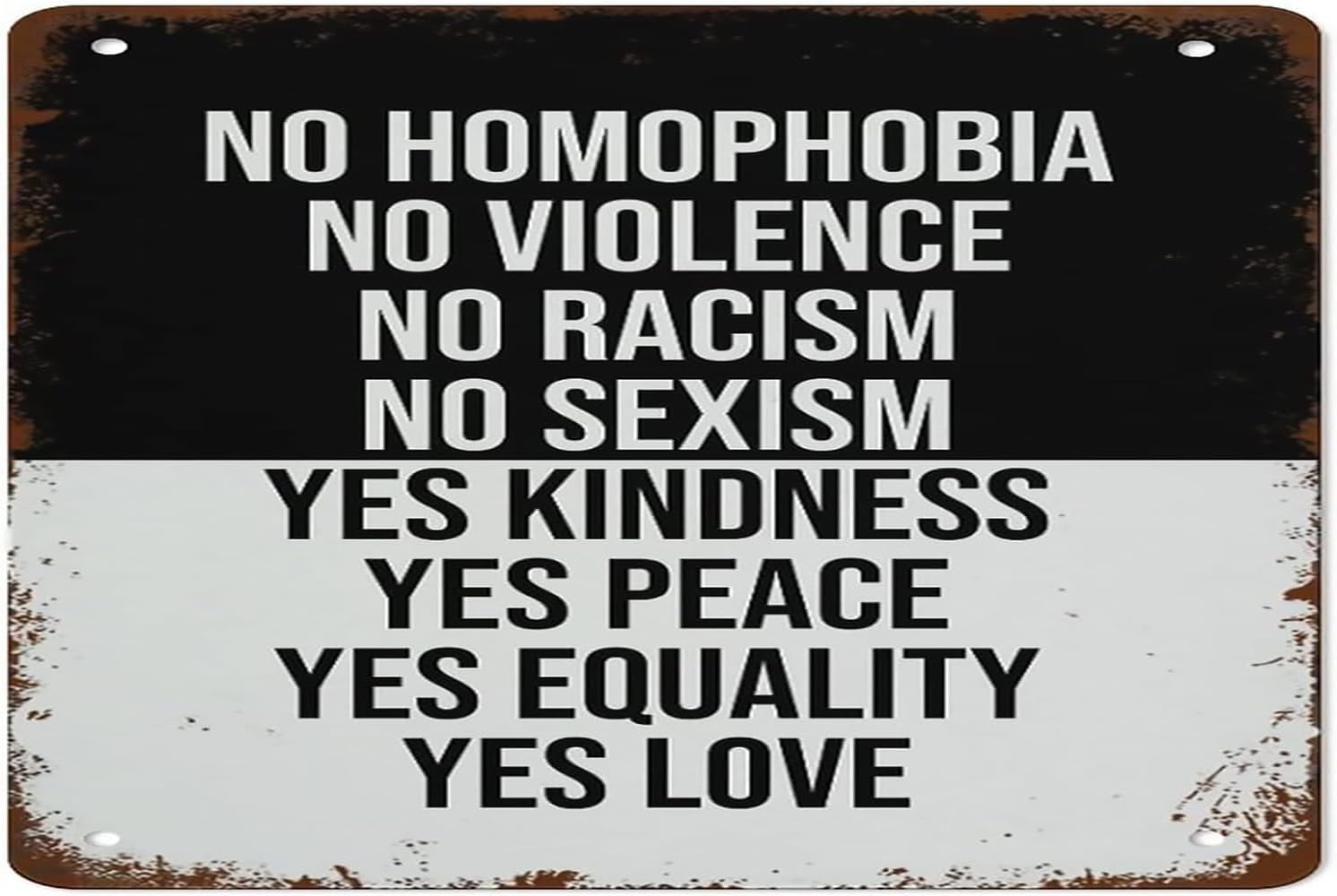12×8 inch Vintage Metal Signs Equality Poster Gay Pride Art Kindness ...