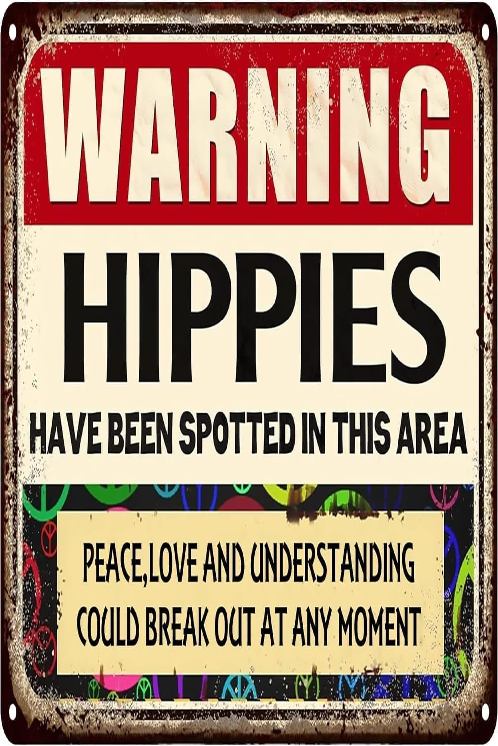 12×8 inch Warning Signs Hippie Metal Tin Signs,Welcome Plaques Funny Hippie Use Side Door Signs ...