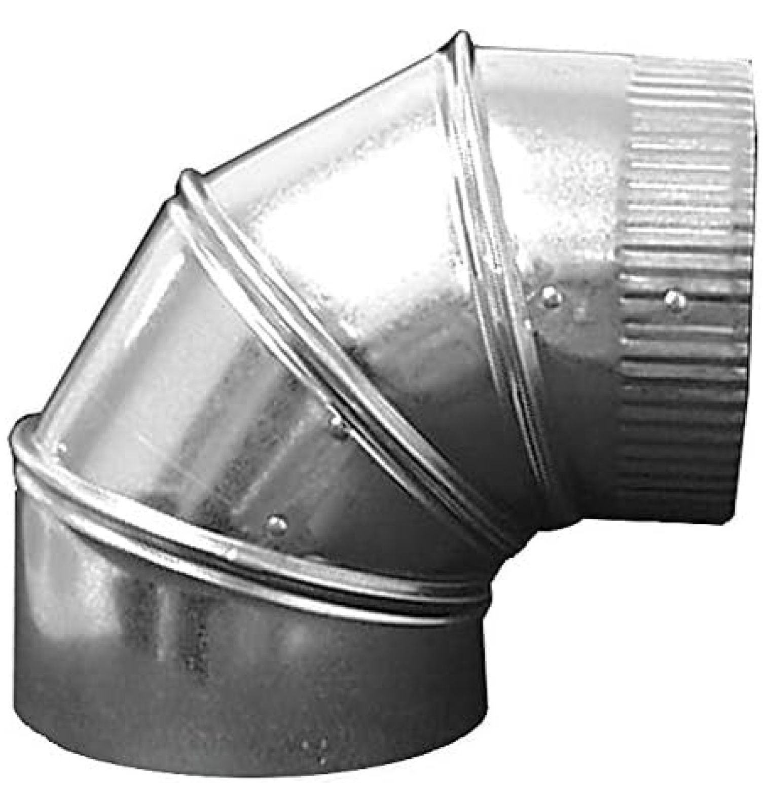 12" 90 Degree Elbow Round Duct Fitting - 24 Gauge Galvanized Steel ...