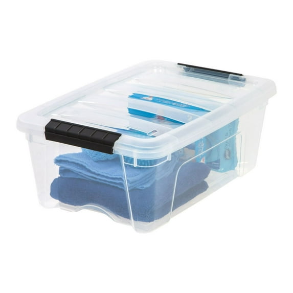 12.95 Qt Storage Bins with Lids, Stackable Plastic Totes - Large ...