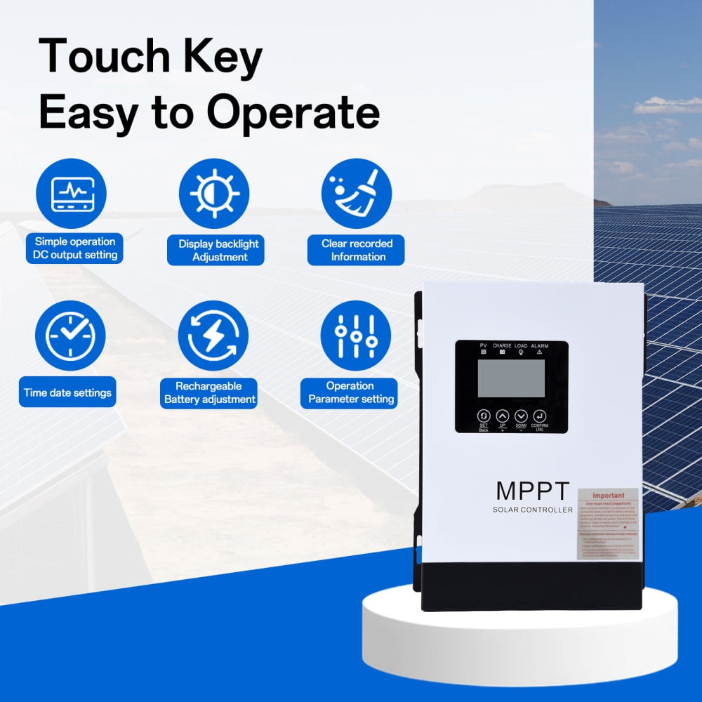 12-96V Input Programmable Solar Controller with Cooling Fan, -4 to 104 ...