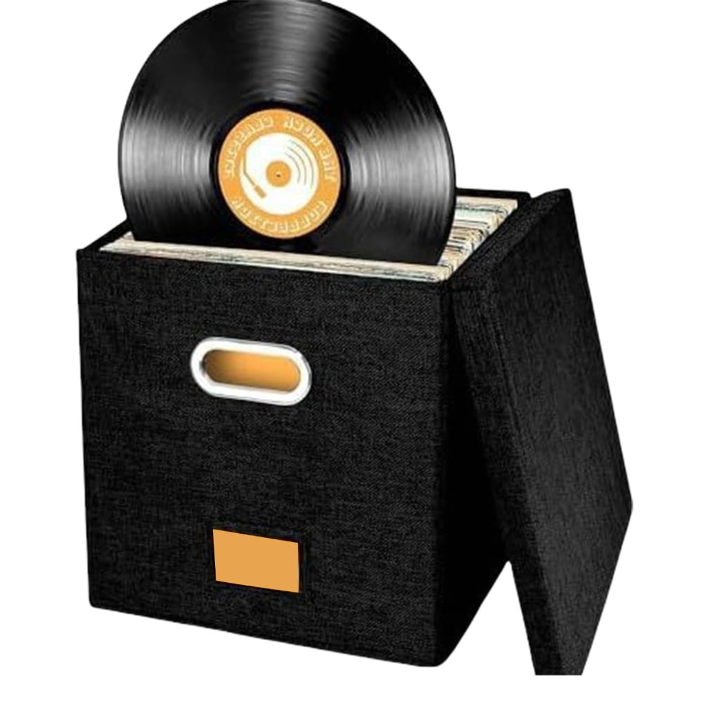 12.99Inch Record Storage Box for Albums and CDs Folding Organizers Case ...