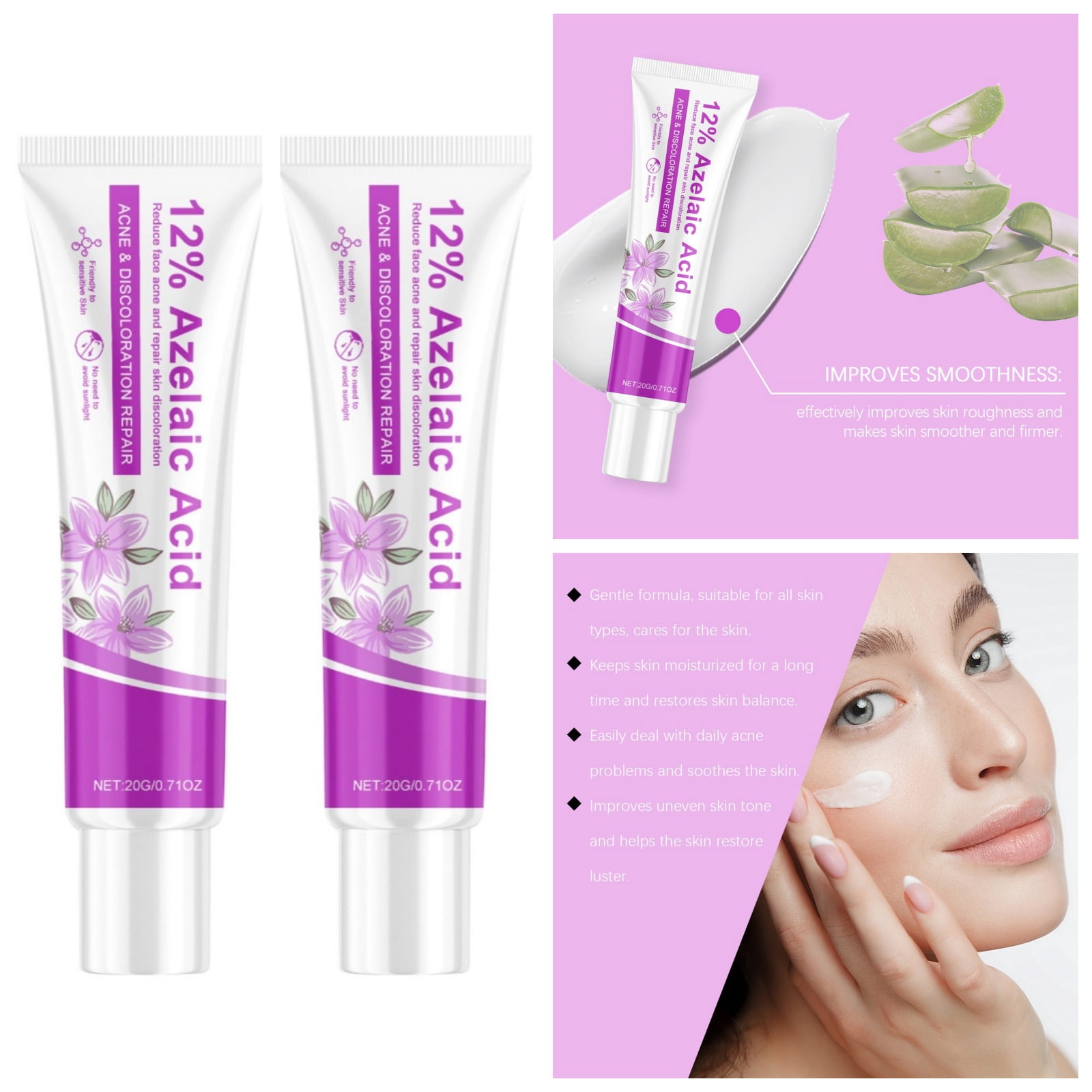 12% A-zelaic Acid Facial Cream – For Oily & Blemish-Prone Skin, Reduces ...