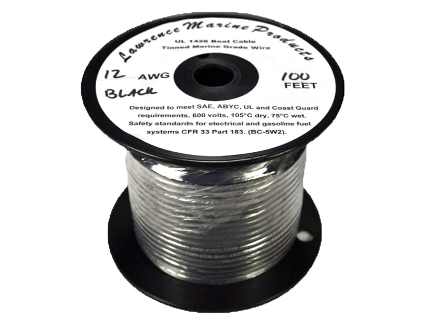 12 AWG Tinned Marine Primary Wire, Black, 100 Feet - Walmart.com