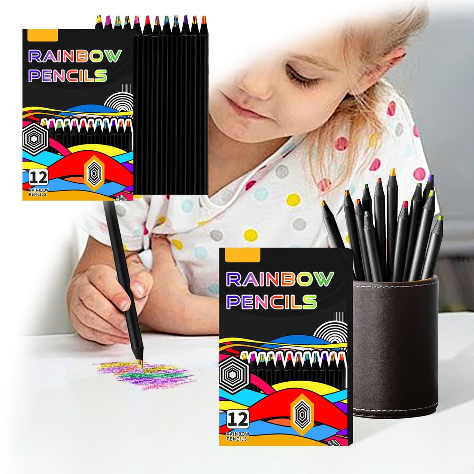12 Adult And_Children's Rainbow Colored Pencils Color Pencils For ...