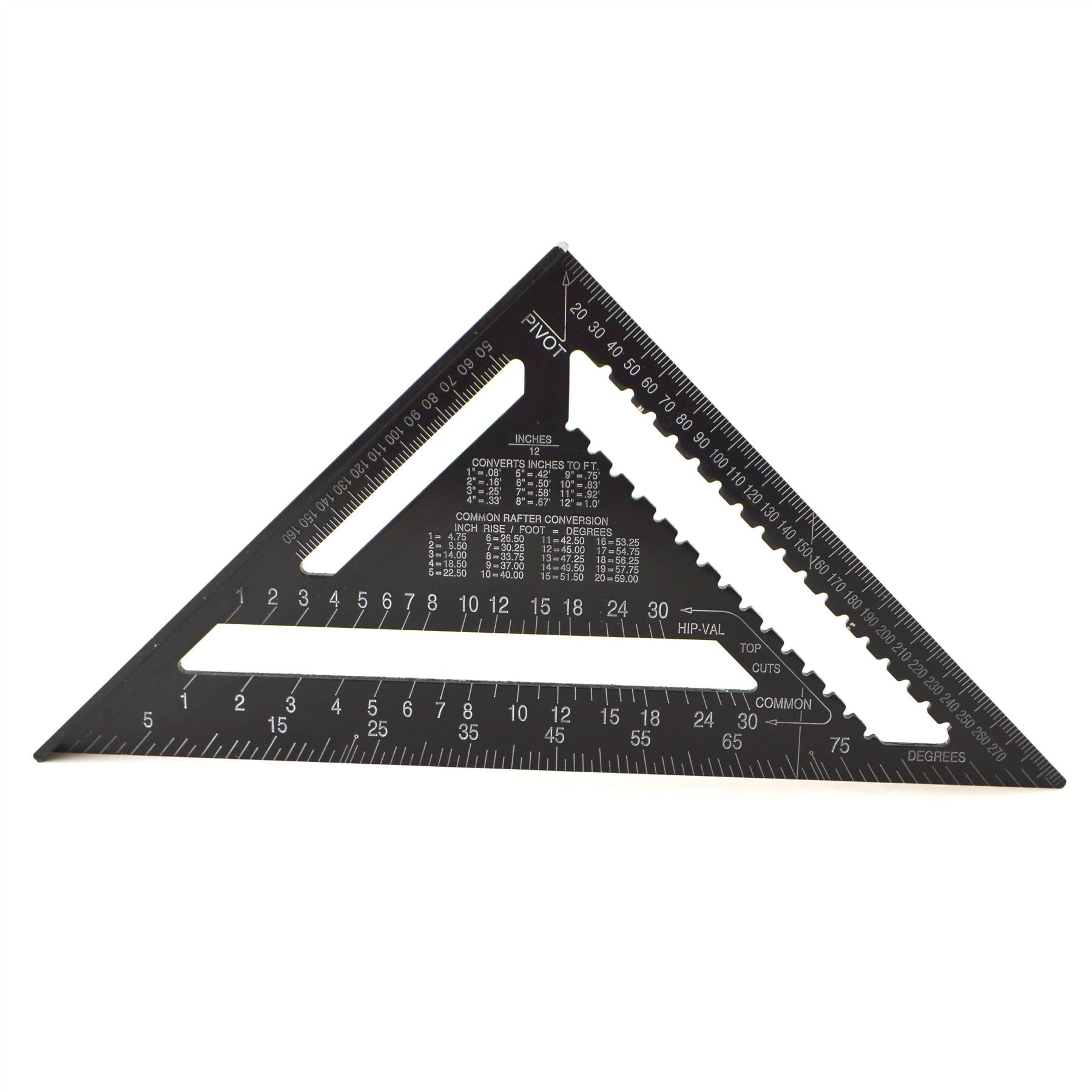 12" Aluminium Speed Square Black Measuring Rafter Roofing Triangle ...