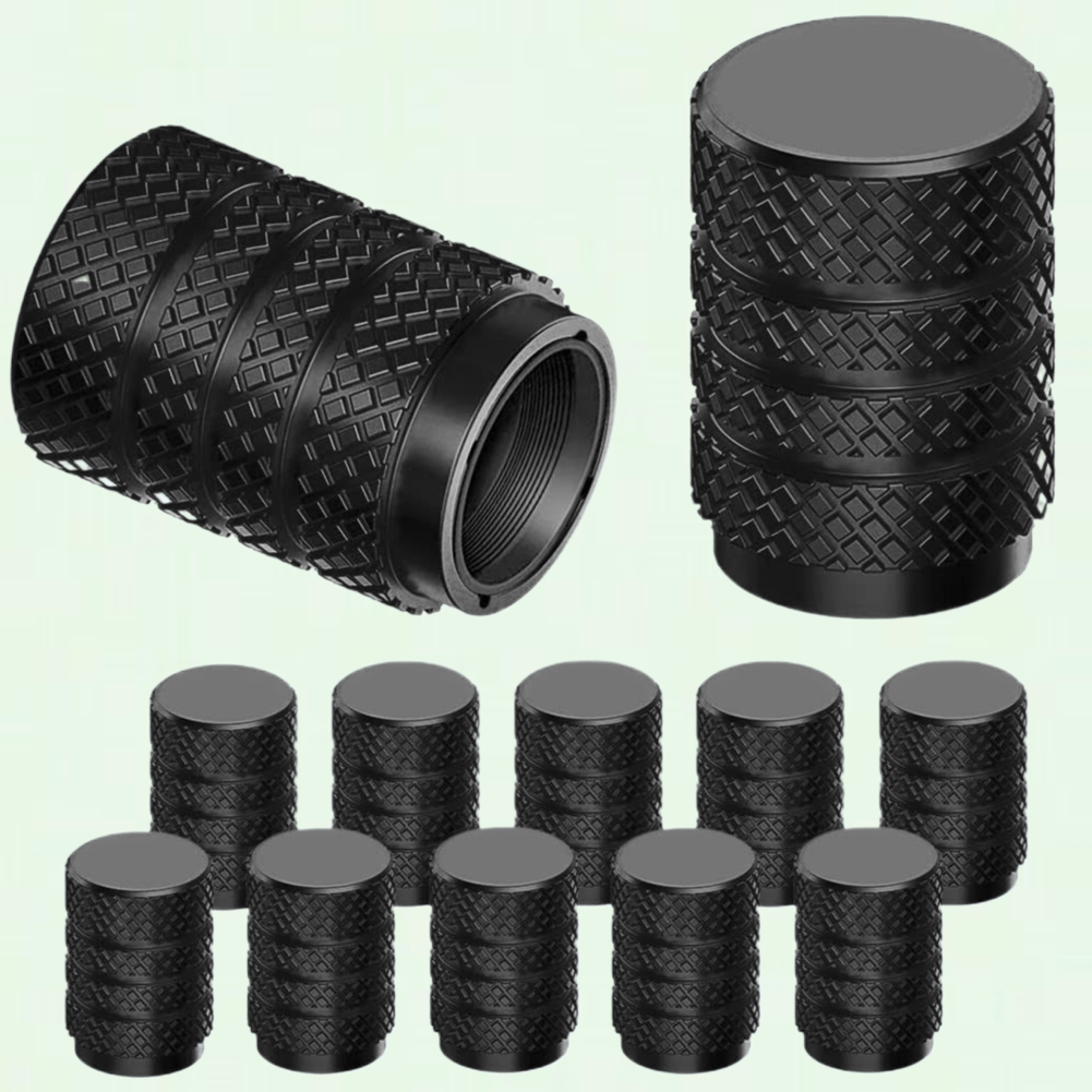 12 Aluminum Alloy Tire Valve Caps with Plastic Liner, Universal Car ...