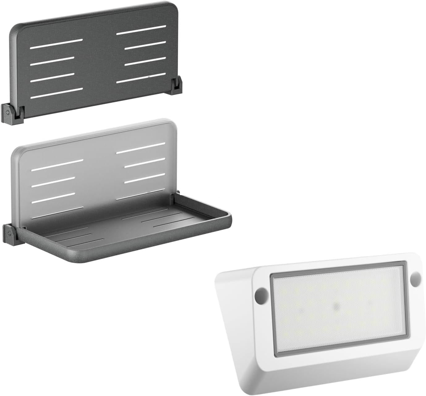 12" Aluminum Folding Wall Shelves 2 Pack & 1400 Lumen LED RV Porch ...