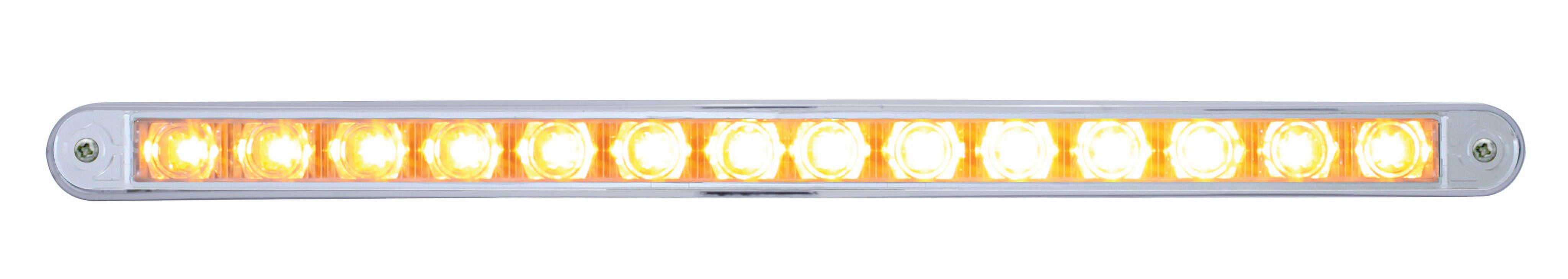 12" Amber 14 LED Strobe Safety Warning Flasher Light / Chrome Base / 6 ...