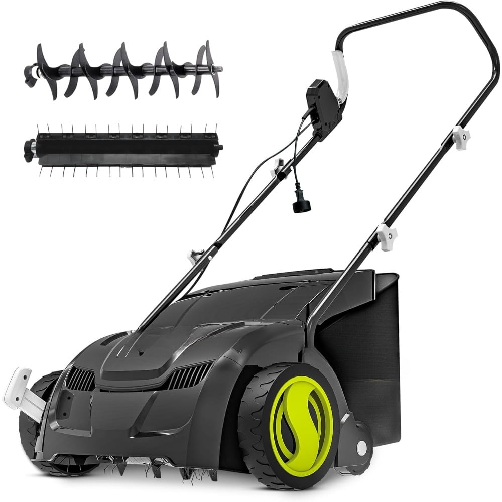 12-Amp Lawn Dethatcher & Scarifier w/ 8-Gal Bag & Air Boost Tech, 13 ...
