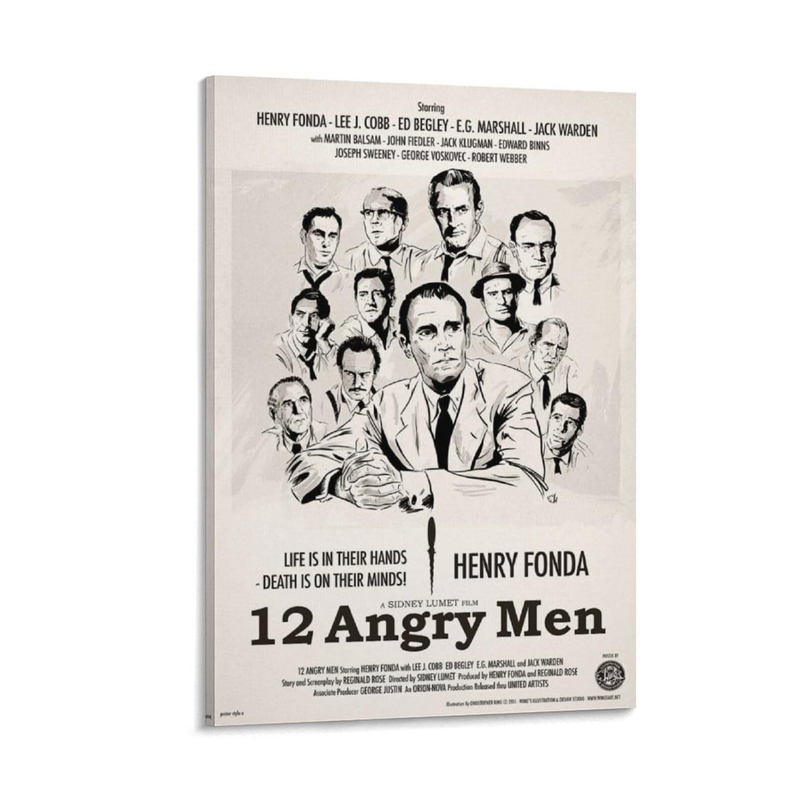 12 Angry Men Vintage Movie Posters Illustration Posters Canvas Art ...