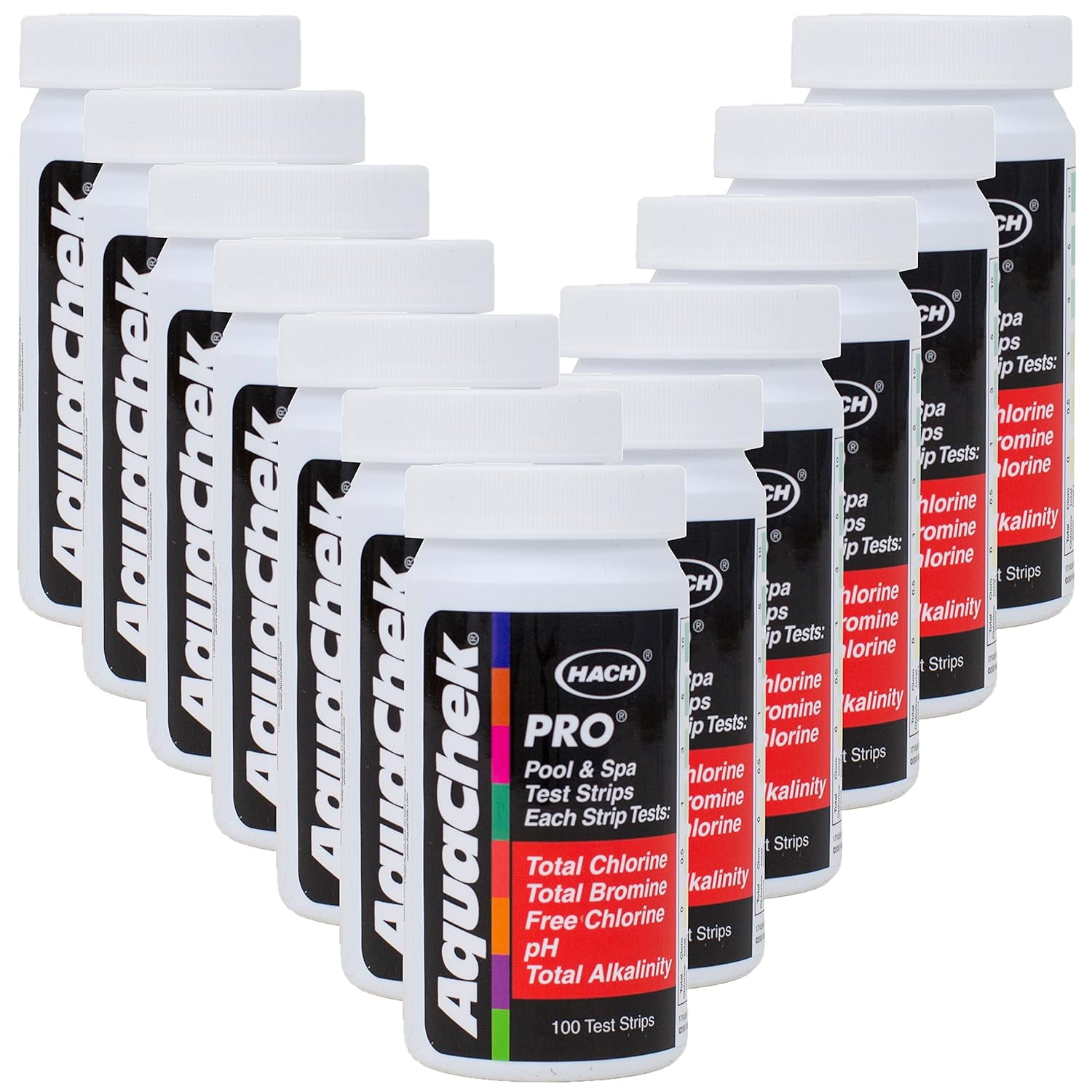 12) Aquachek 511710 Pro Swimming Pool Spa 5 in 1 Test Kit Strips 5-Way ...