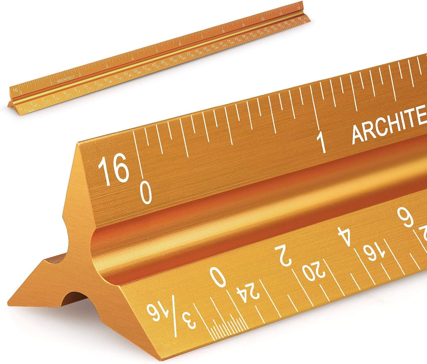 12" Architectural Scale Ruler Aluminum Architect Scale Triangular Scale Ruler for Architects ...