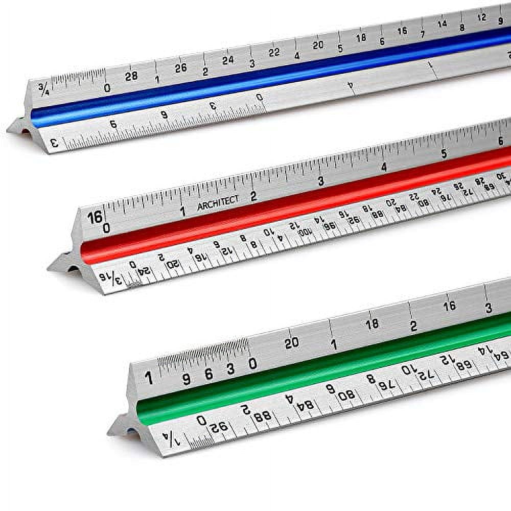 12" Architectural Scale Ruler Aluminum Architect Scale Triangular Scale ...