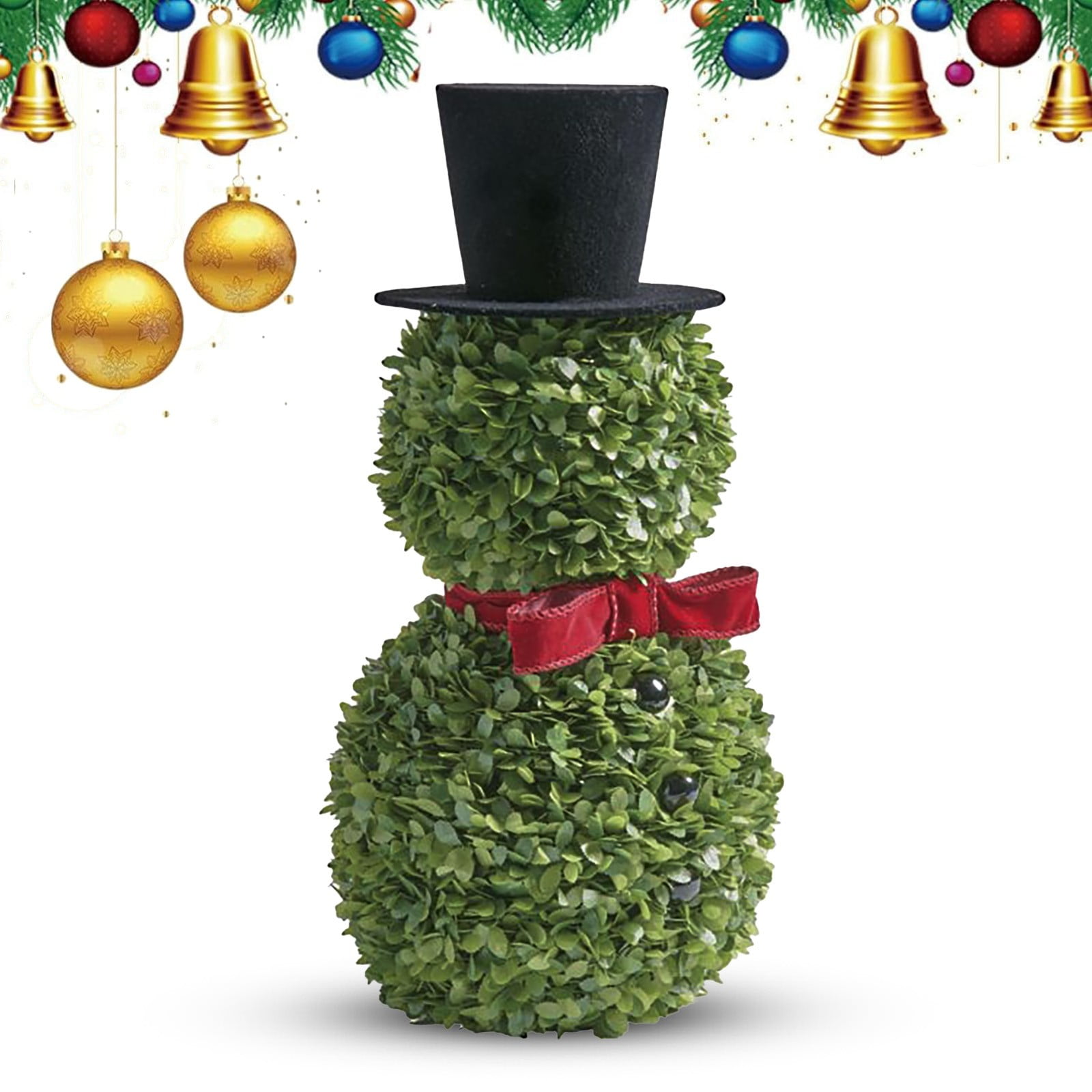 12" Artificial Snowman Topiary Tabletop Ornament Cute Snowman-Shaped ...