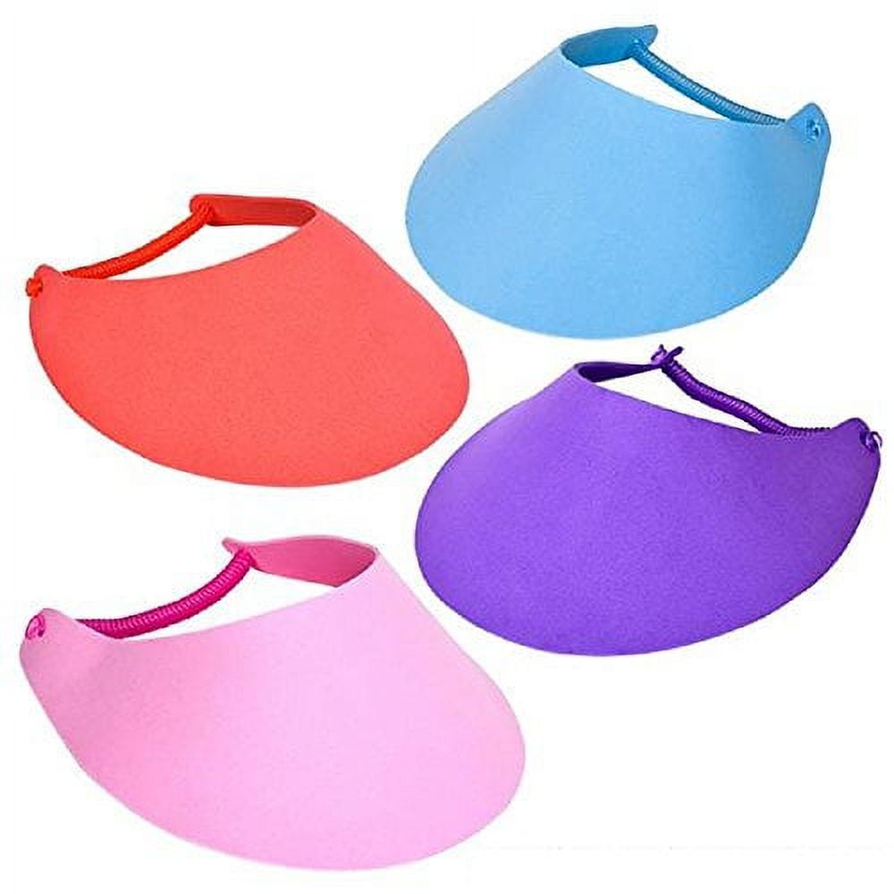 12 Assorted Color Foam Visors with Coil Bands - Walmart.com