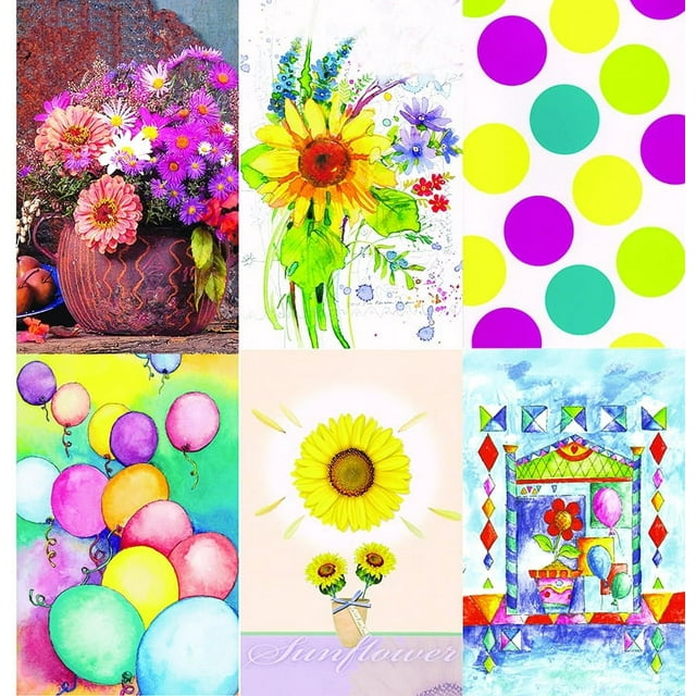 Walmart 12 Assorted Floral Note Cards with Envelopes Set - Blank Inside ...