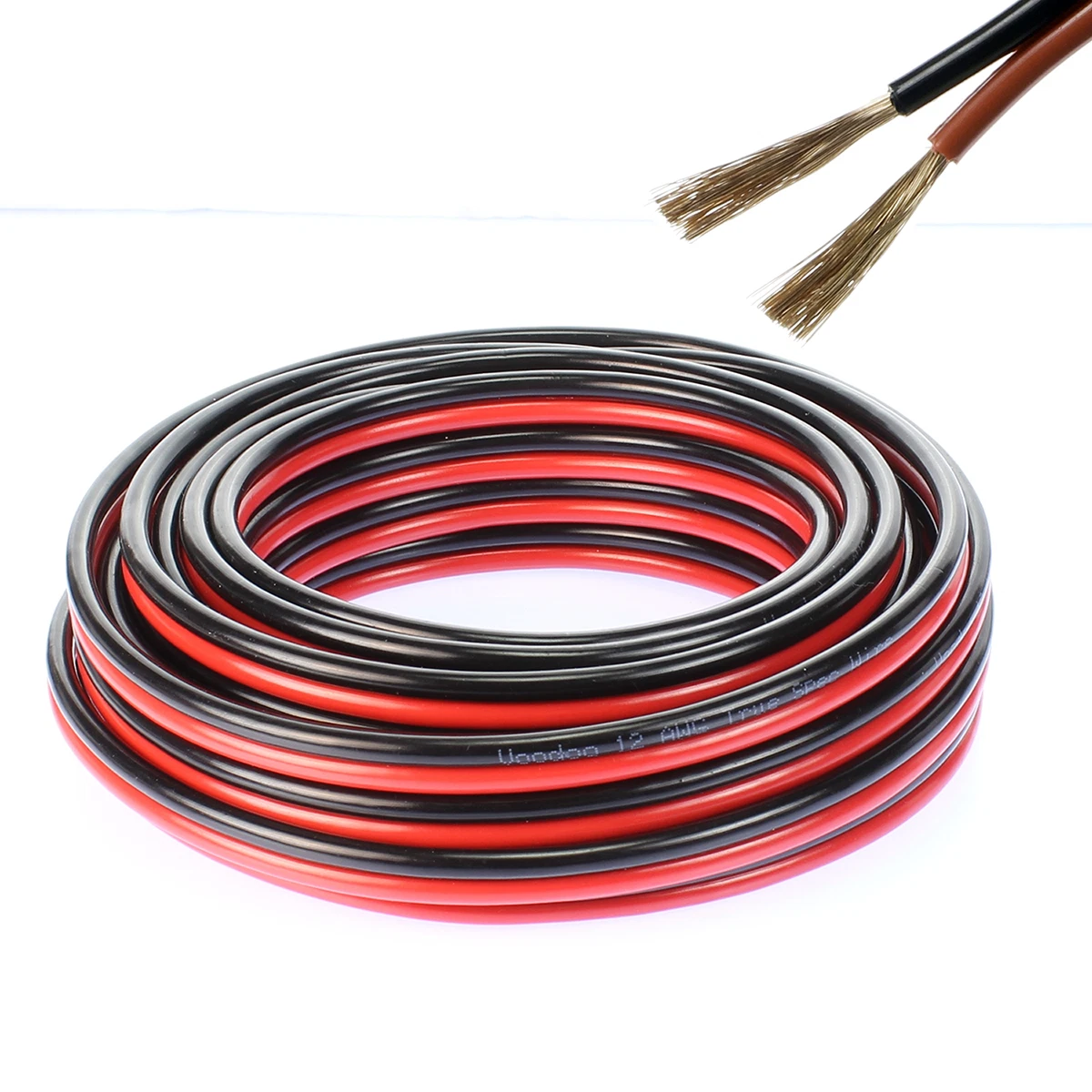 12 Awg True Gauge Zip Cable Speaker Wire Red Black Stranded Power ...