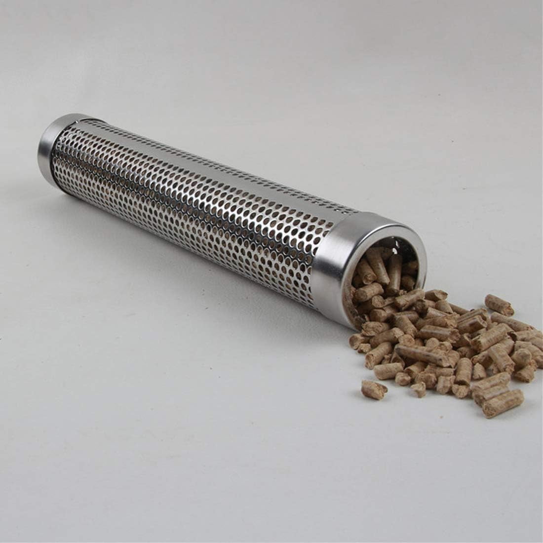 12" BBQ Pellet Smoker Tube Stainless Steel Round Pellet Smoke Tube ...