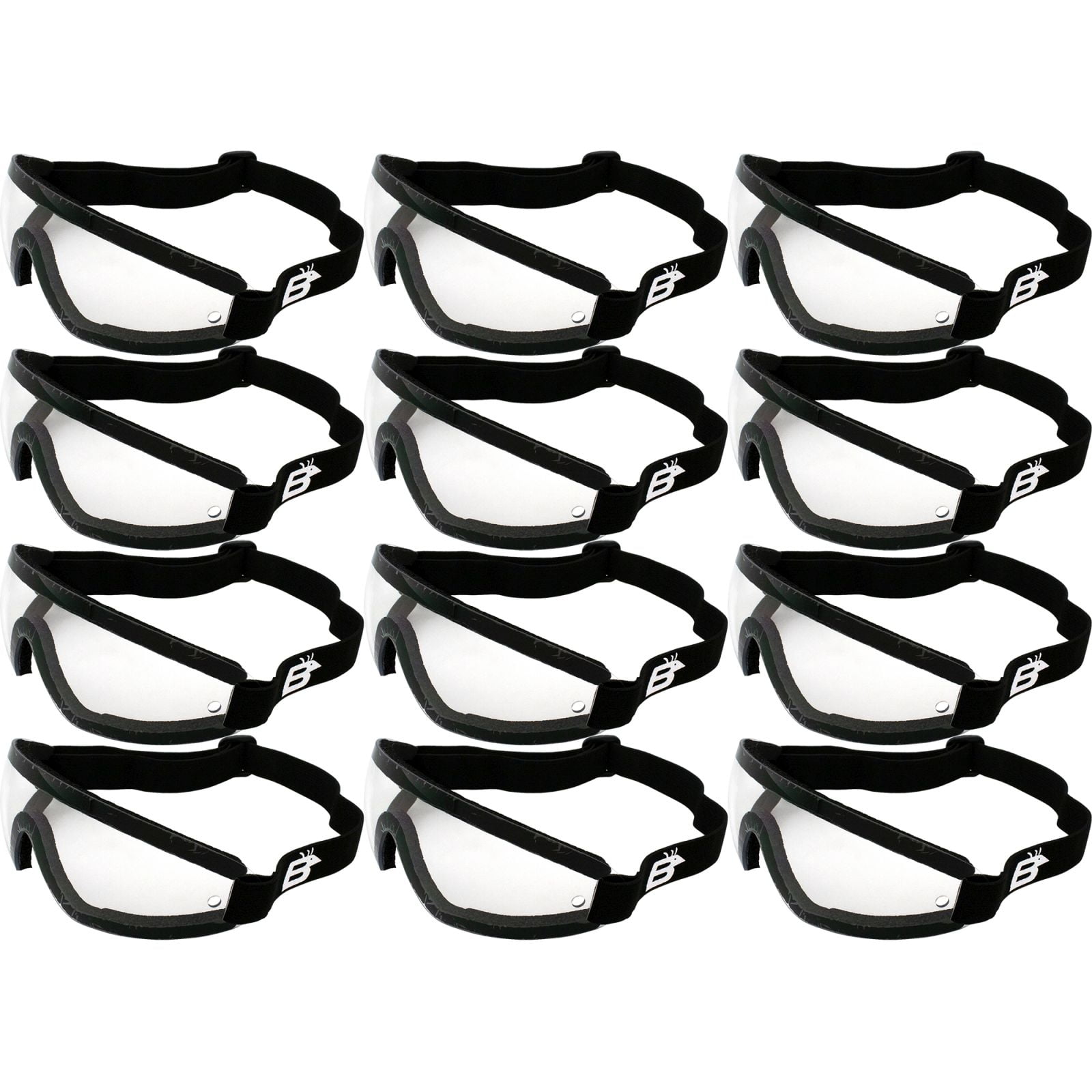 12 BIRDZ WING Sky Diving Parasailing MOTORCYCLE GOGGLES CLEAR LENS ...