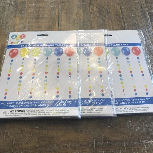 12 Balloons With Garland Tails 321 Party 12‚Äù Balloons Birthday ...