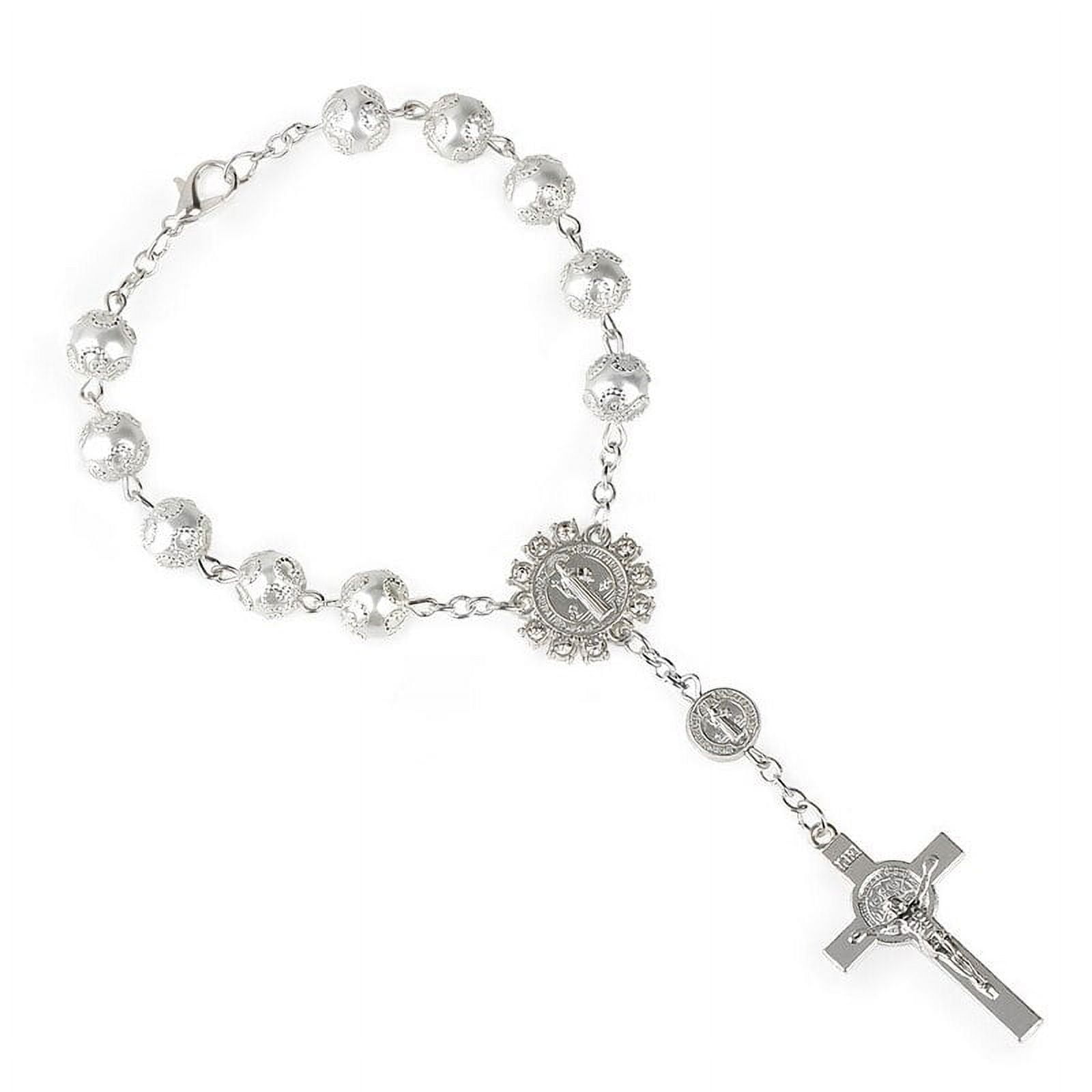 12 Baptism Pearl Bracelets Favors Recuerdos Bautizo Rosary Pulceras ...