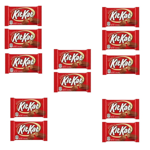 12 Bar KIT KAT Milk Chocolate Wafer | Multipack Great Value Energy Bar ...