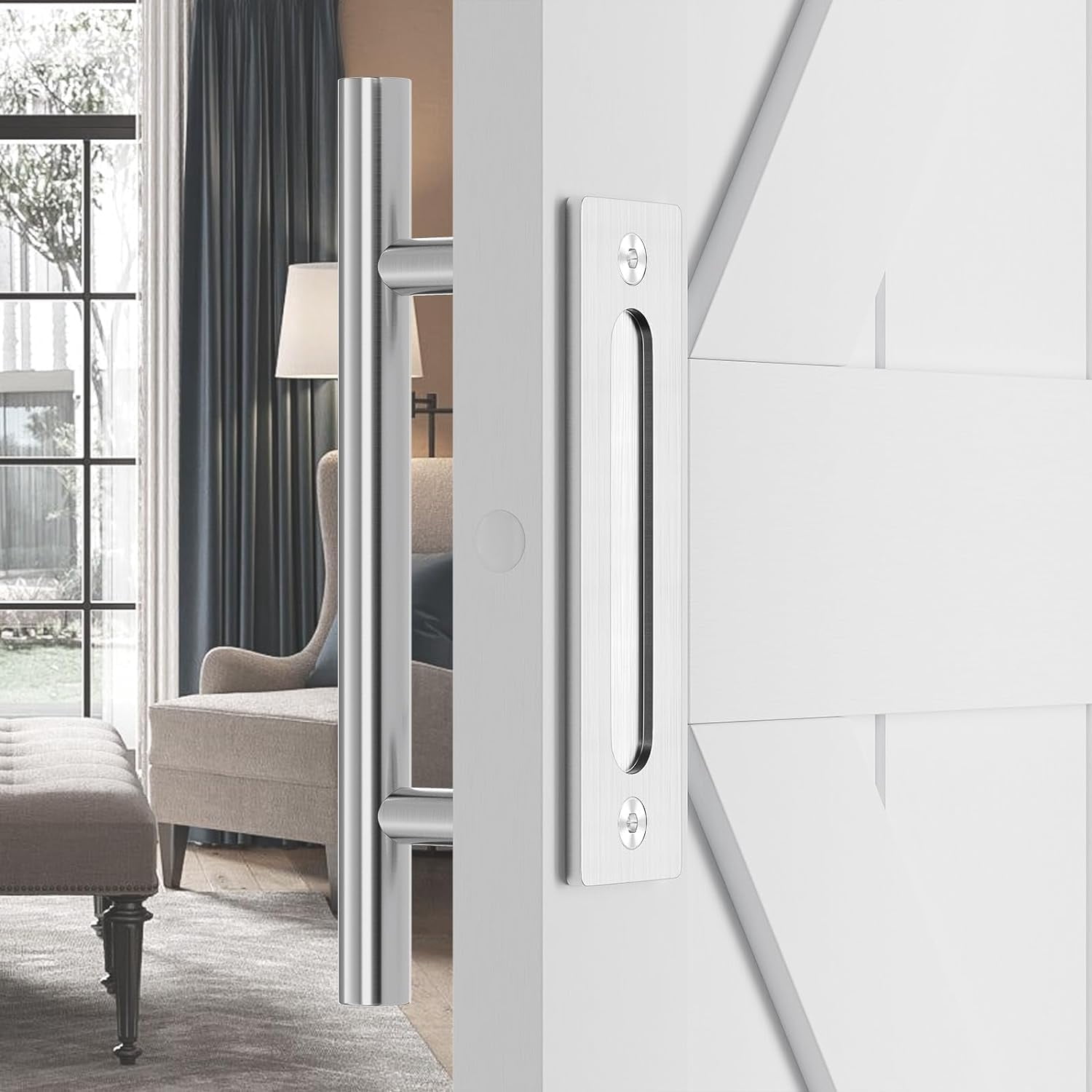 12" Barn Door Handles,Sliding Barn Door Pull Handle Stainless Steel ...