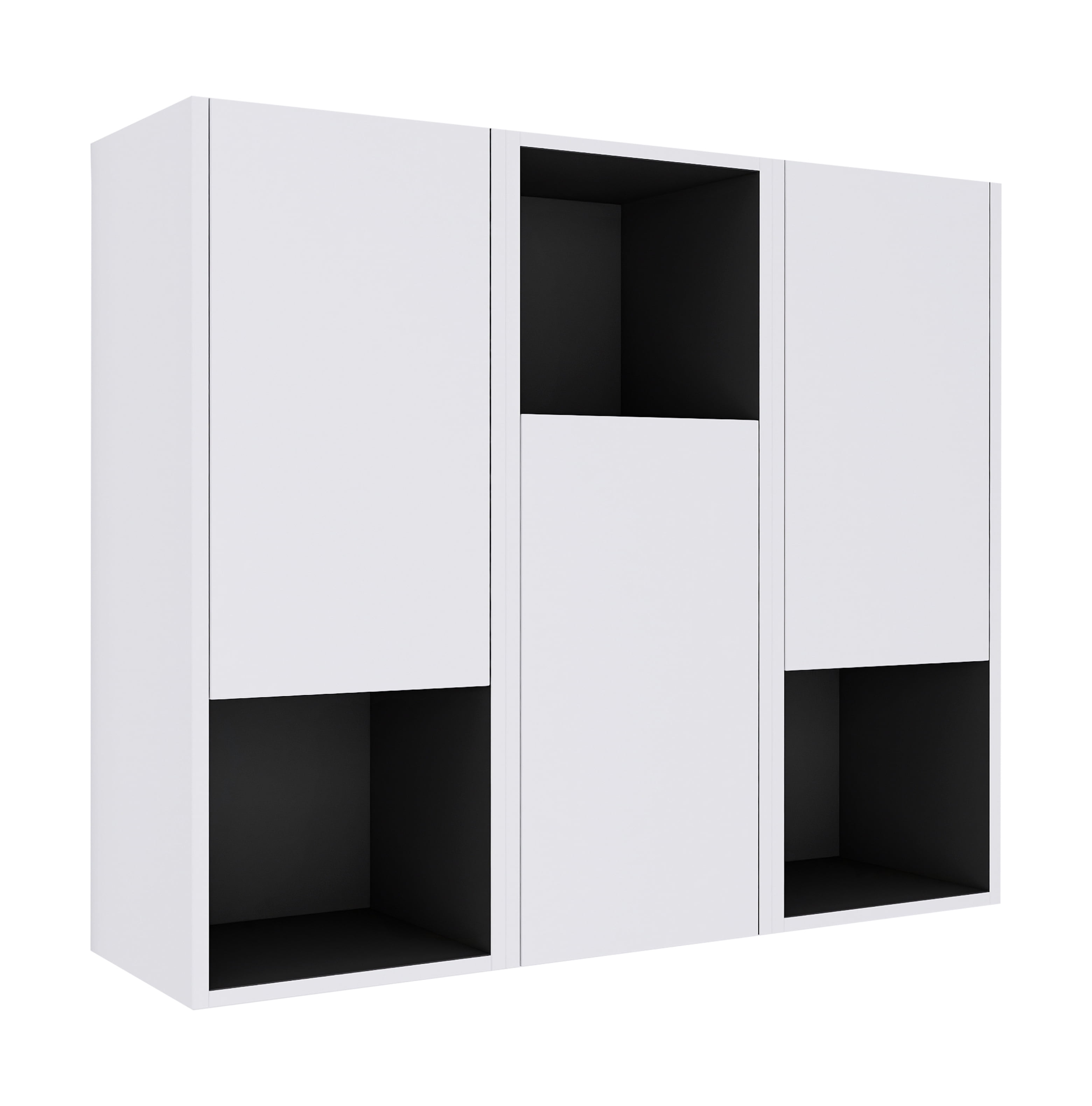 12" Bathroom Side Cabinet,3-Soft Close Doors,Float Mounting Design,12*3 ...