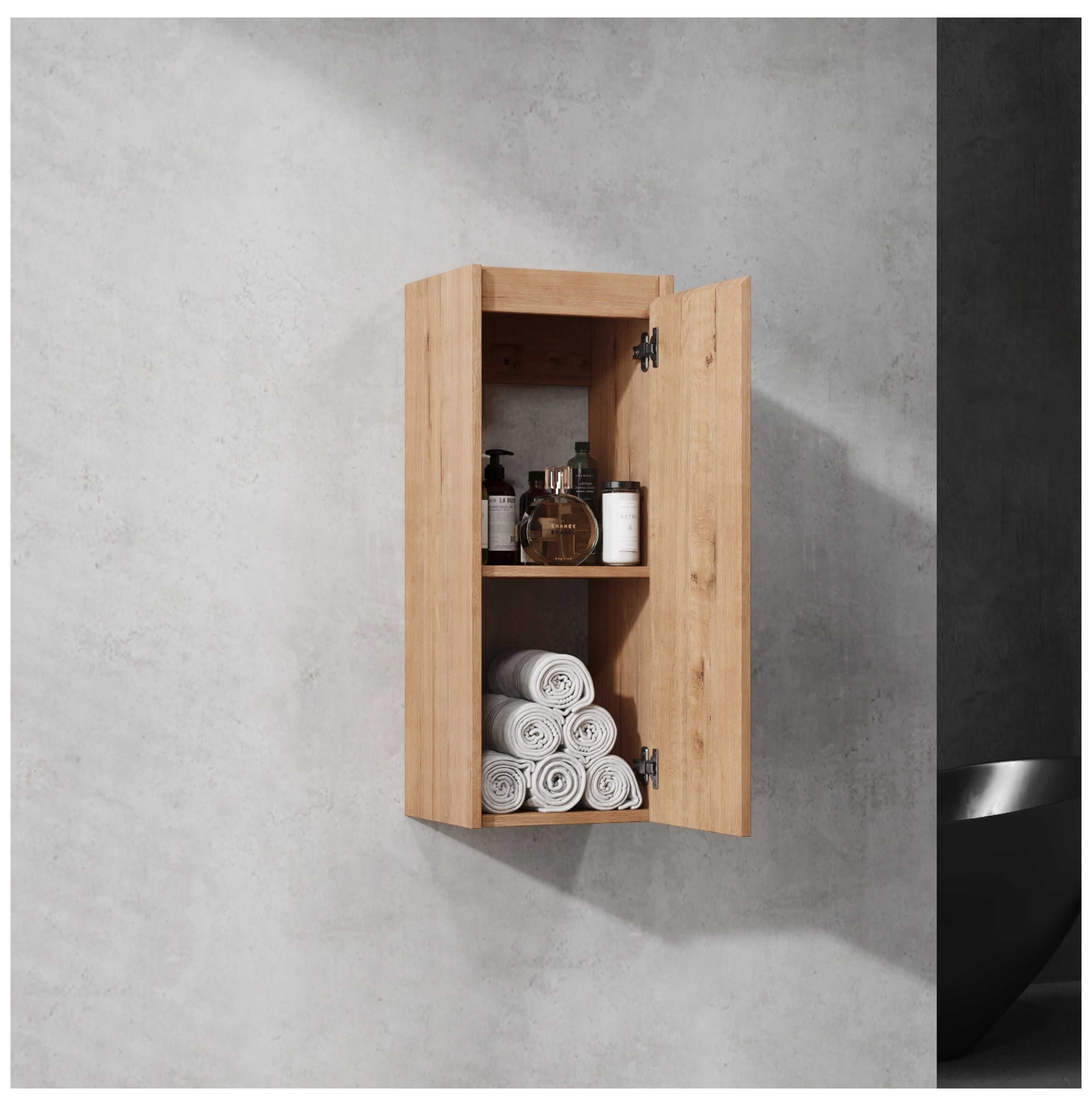 12" Bathroom Side Cabinet,Soft Close Doors,Float Mounting Design,(KD ...