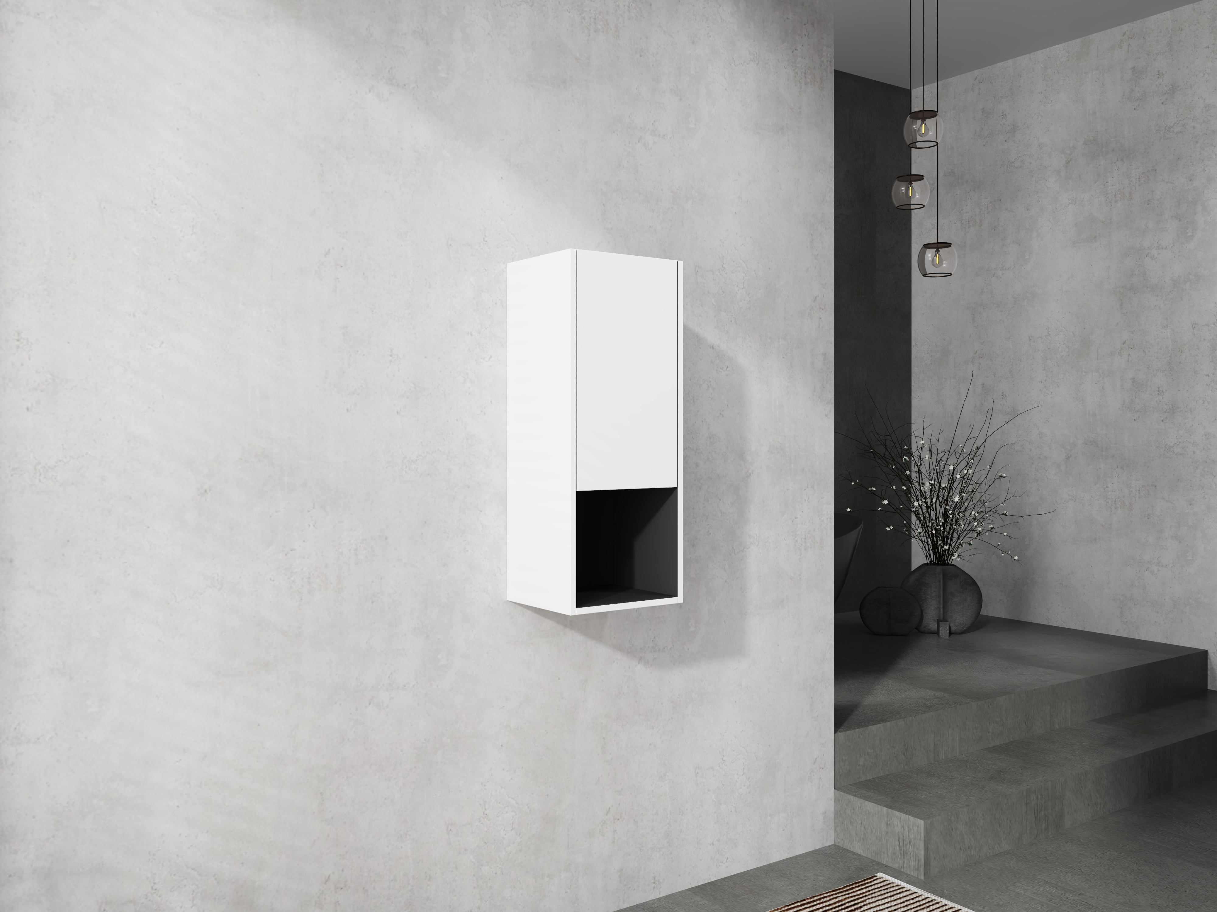 12" Bathroom Side Cabinet,Soft Close Doors,Float Mounting Design ...