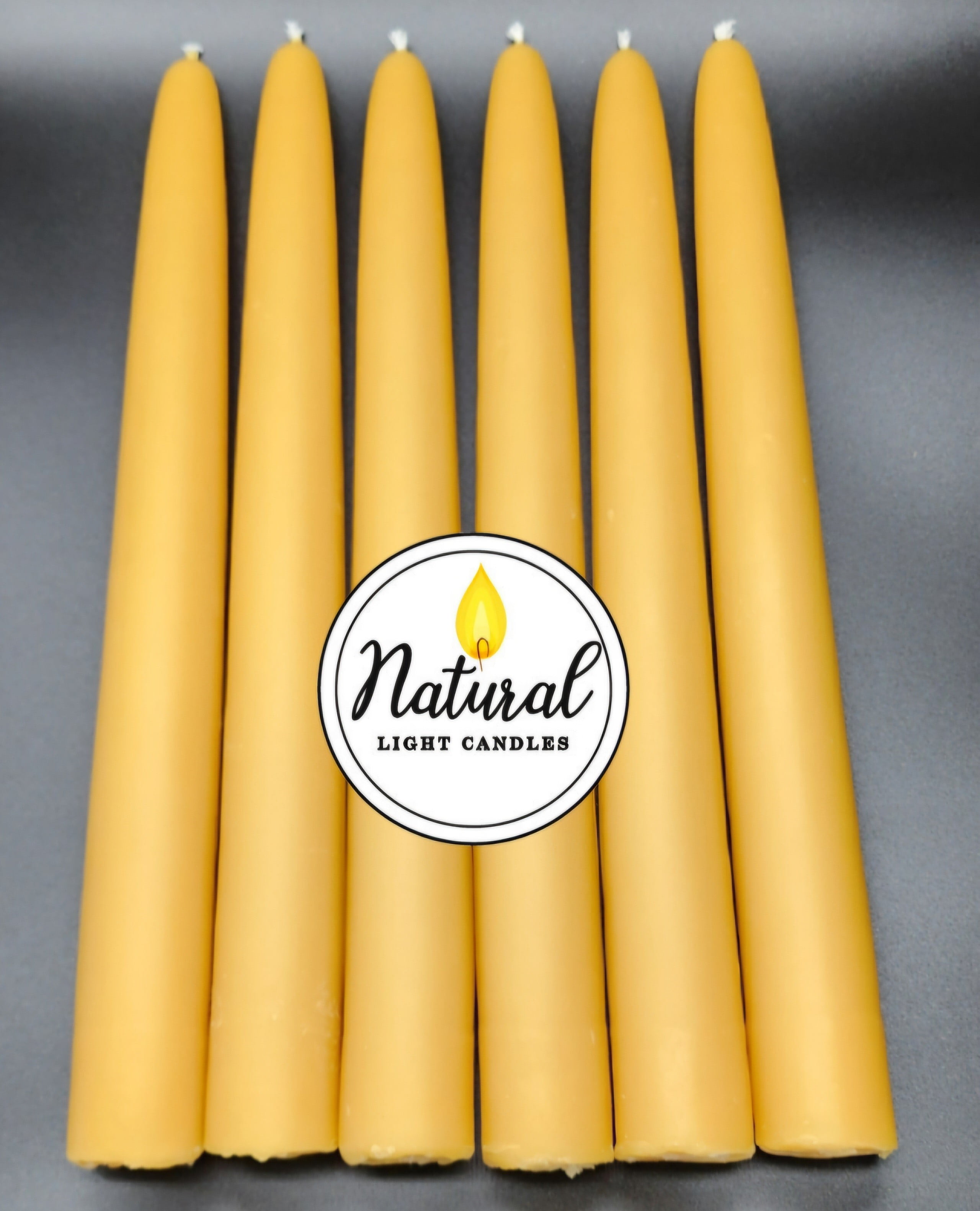 12 Beeswax taper candles. Pure Beeswax 7/8" base 8" long. Hand dipped ...