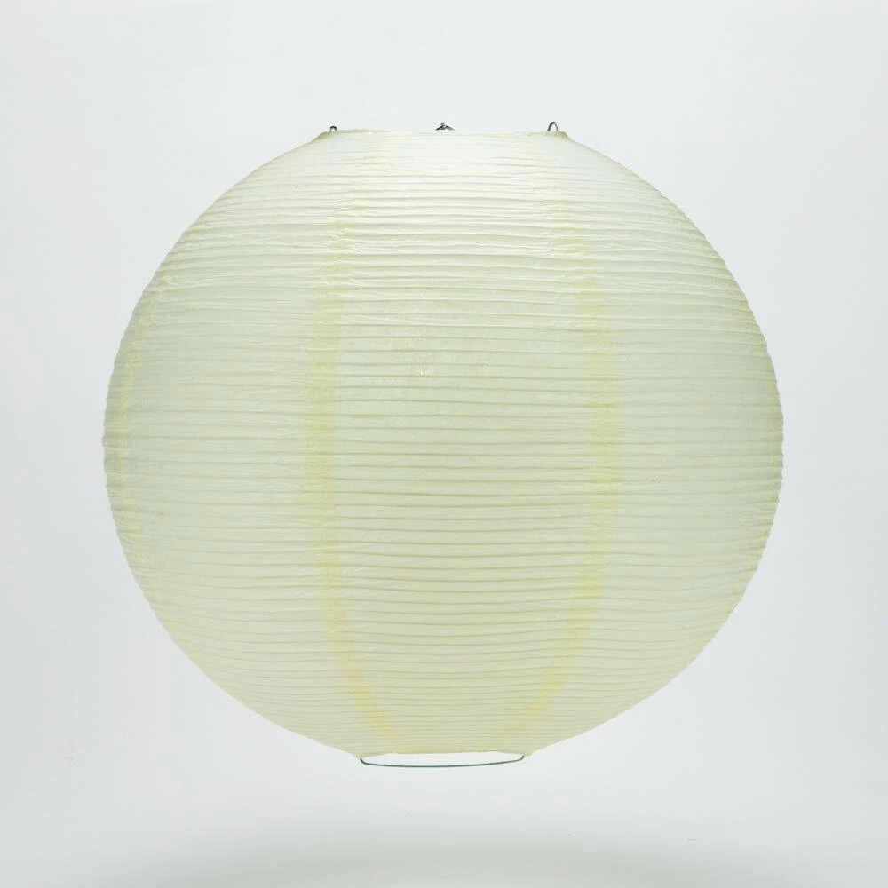 12" Biege / Ivory Fine Line Premium Even Ribbing Paper Lantern, Extra ...